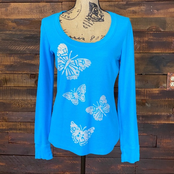 No Boundaries | Tops | No Boundaries Blue Butterfly Top | Poshmark
